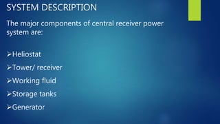 Central receiver power system | PPTX | Power and Energy Industry ...