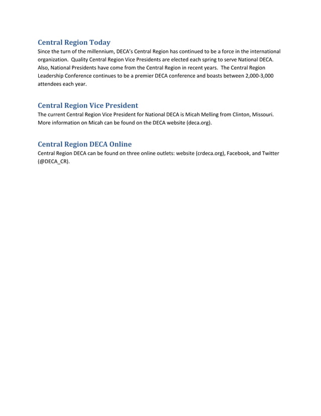 Overview of Central Region DECA | PDF