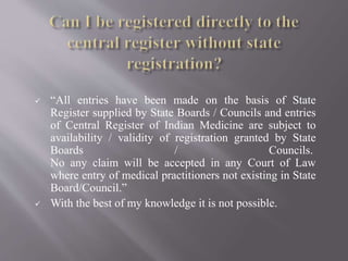 Central registration with CCIM | PPT