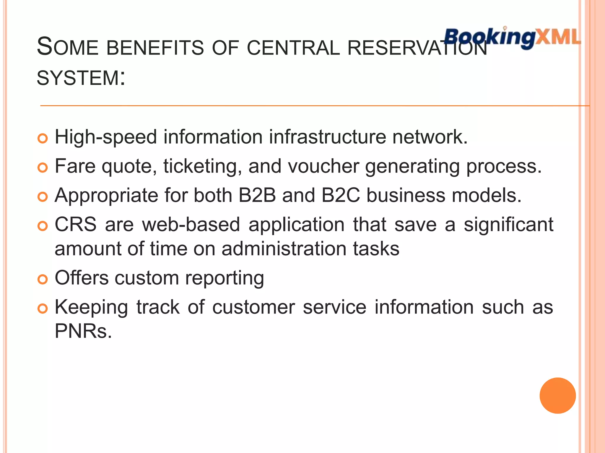 Central reservation system | PPTX