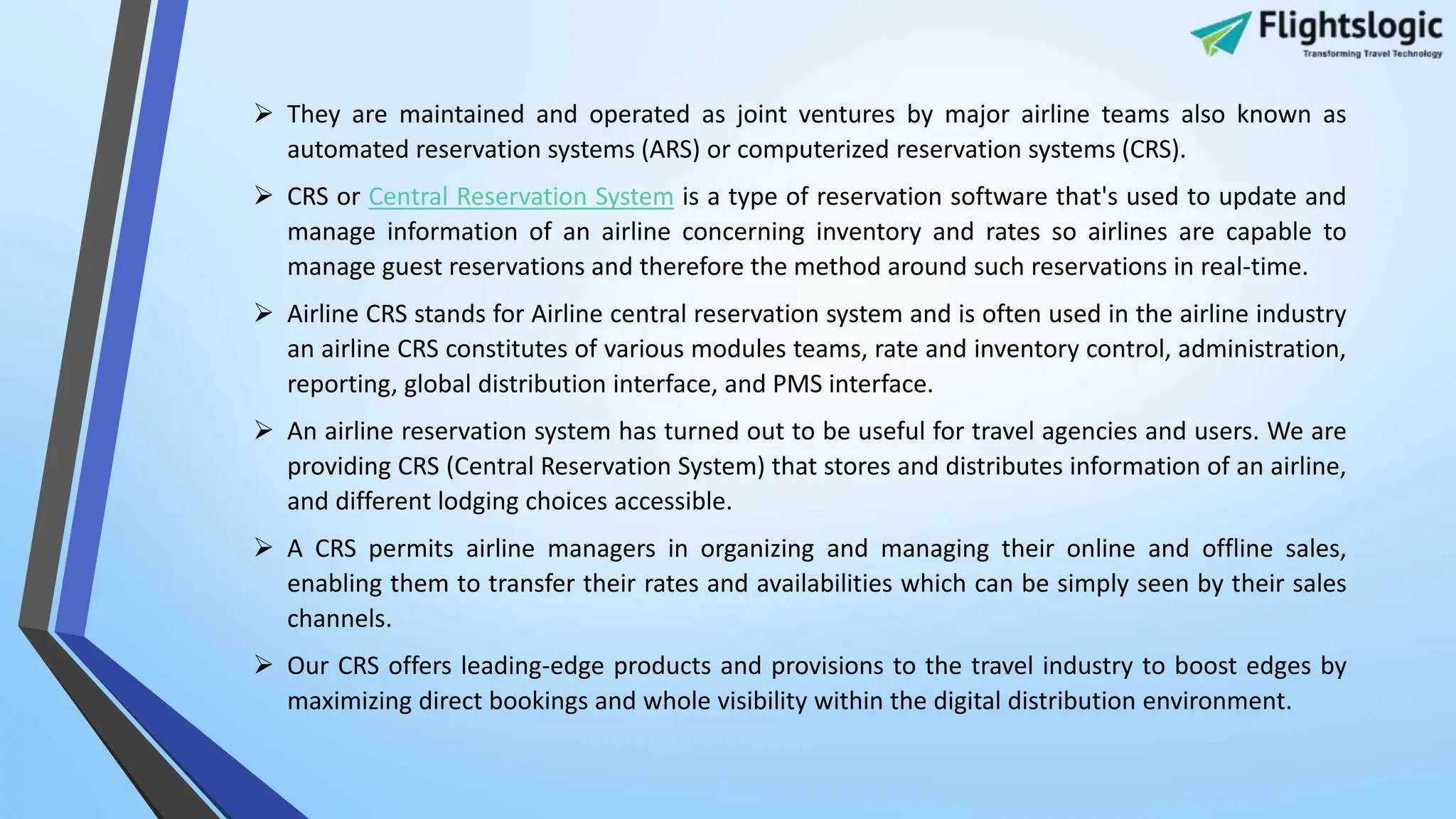 Central Reservation System | CRS System | PPT