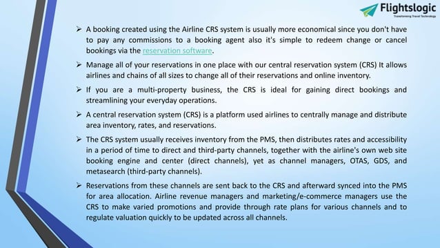 Central Reservation System | CRS System | PPT
