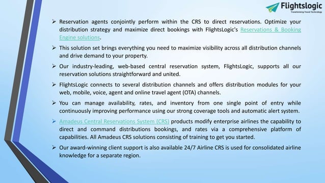 Central Reservation System | CRS System | PPT