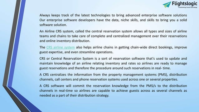 Central Reservation System | CRS System | PPT