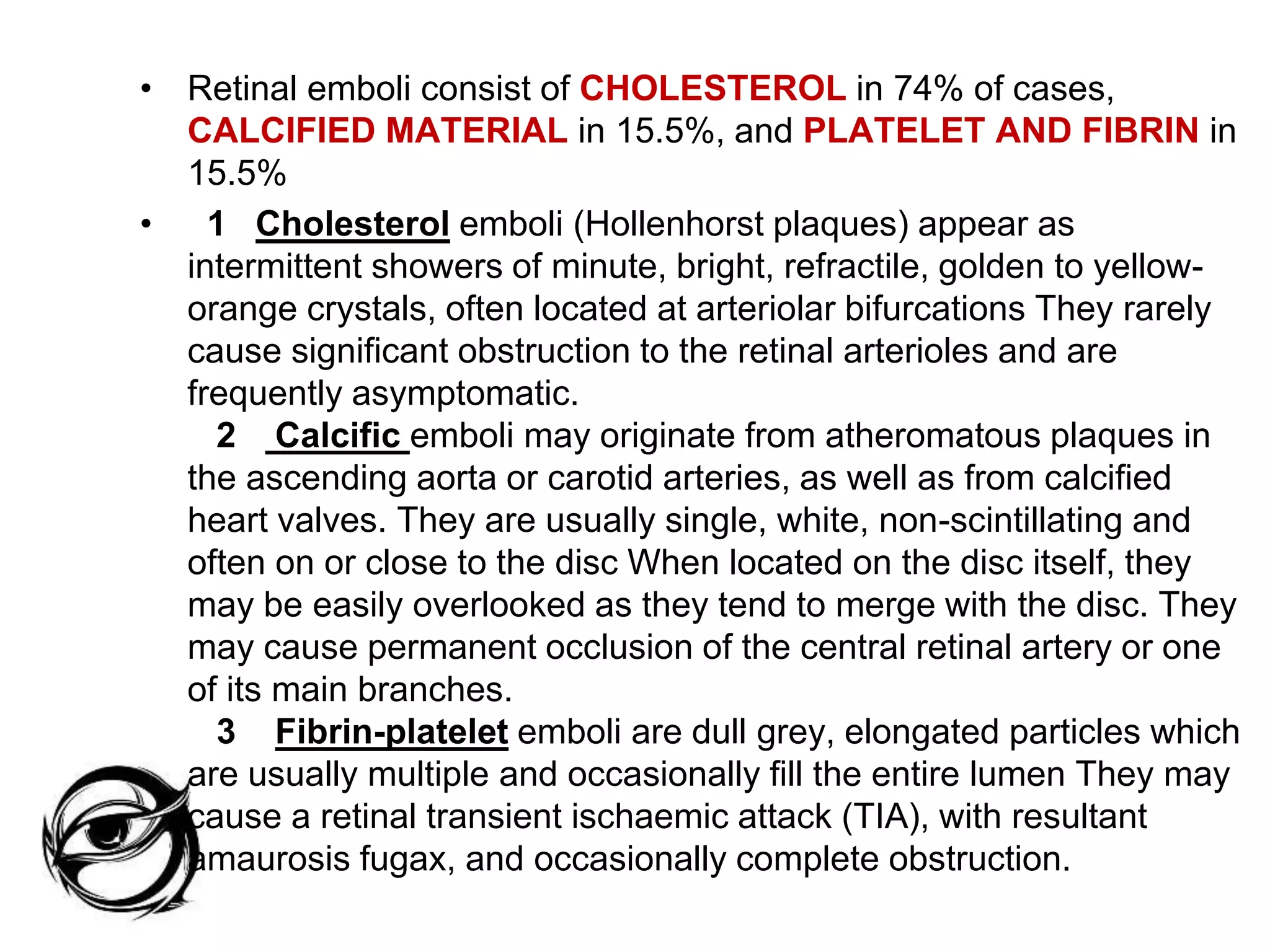 Central retinal artery occlusion | PPTX