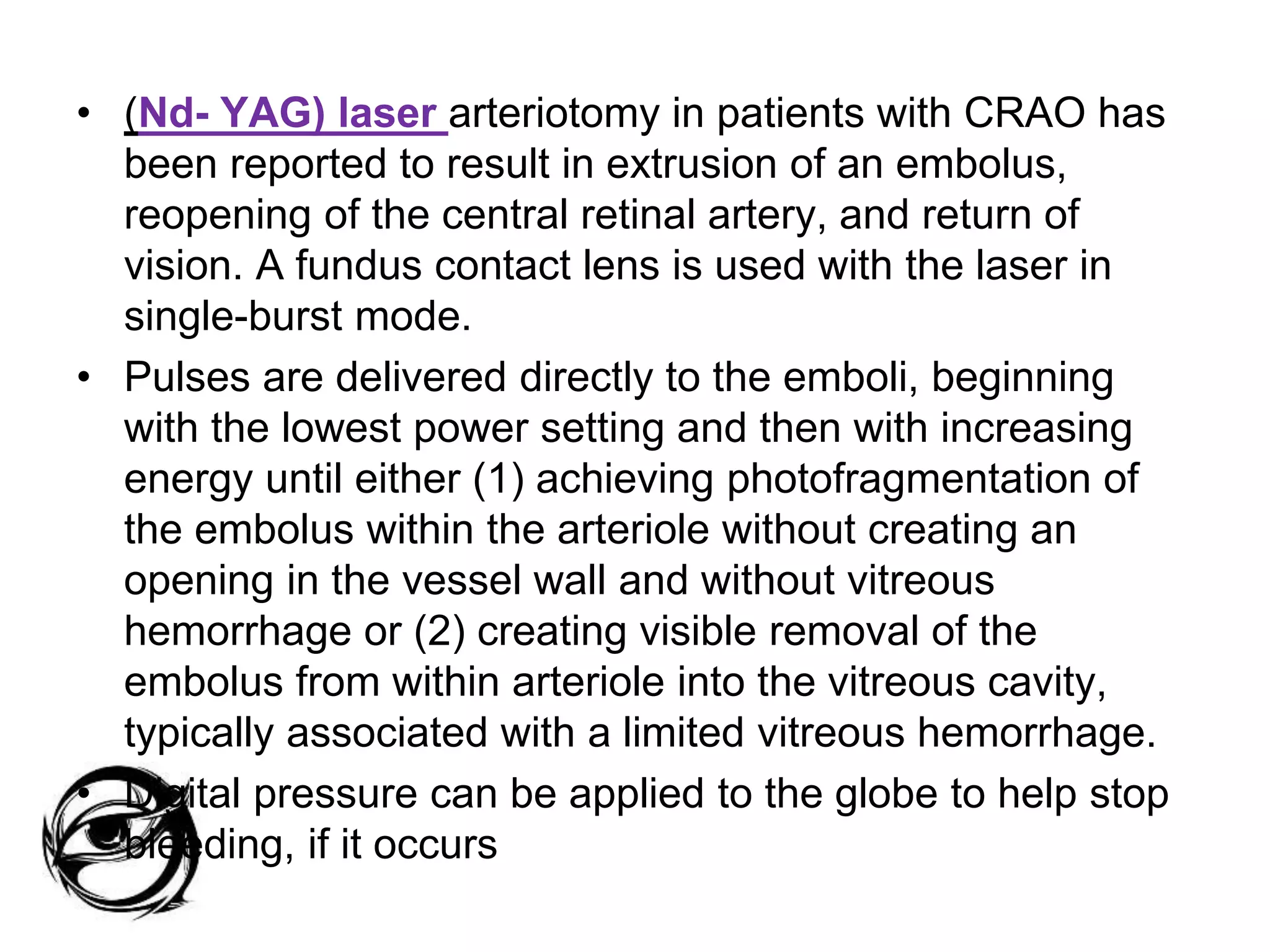 Central retinal artery occlusion | PPTX