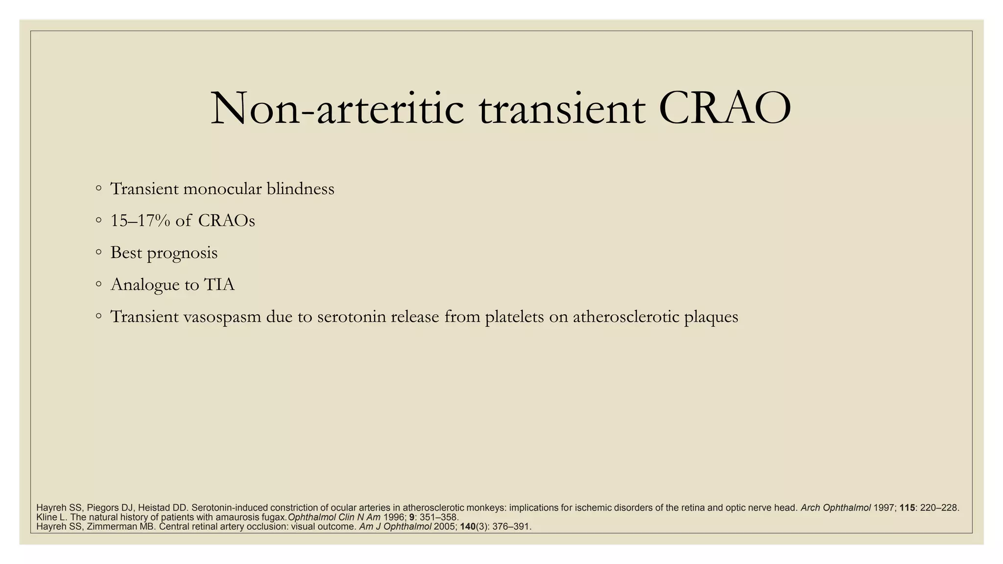 Central Retinal Artery Occlusion | PPTX