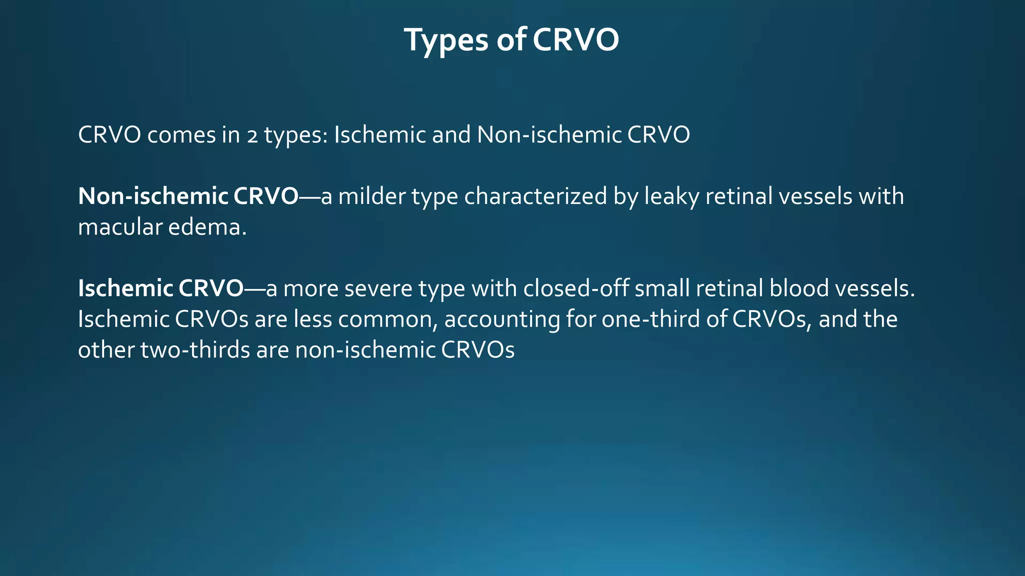 Central retinal vein occlusion CRVO | PPTX