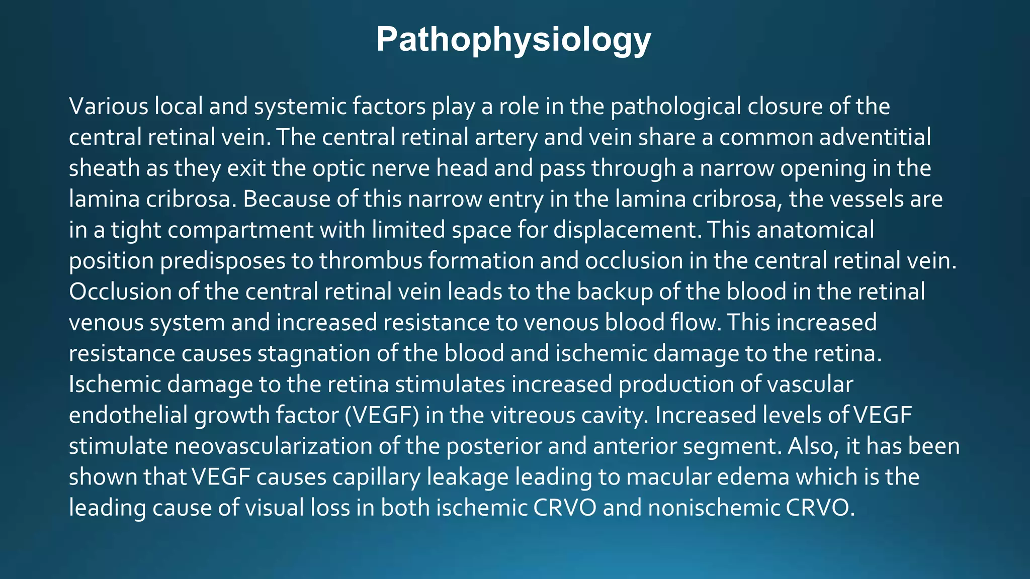Central retinal vein occlusion CRVO | PPTX