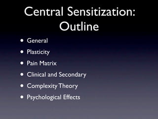 Central Sensitization In Chronic Pain | KEY