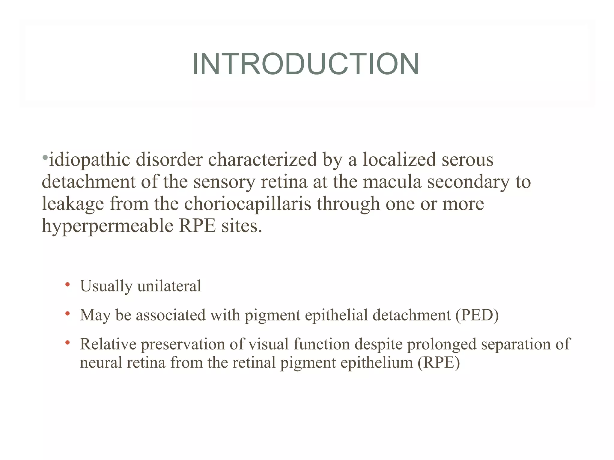 Central serous chorioretinopathy | PPT
