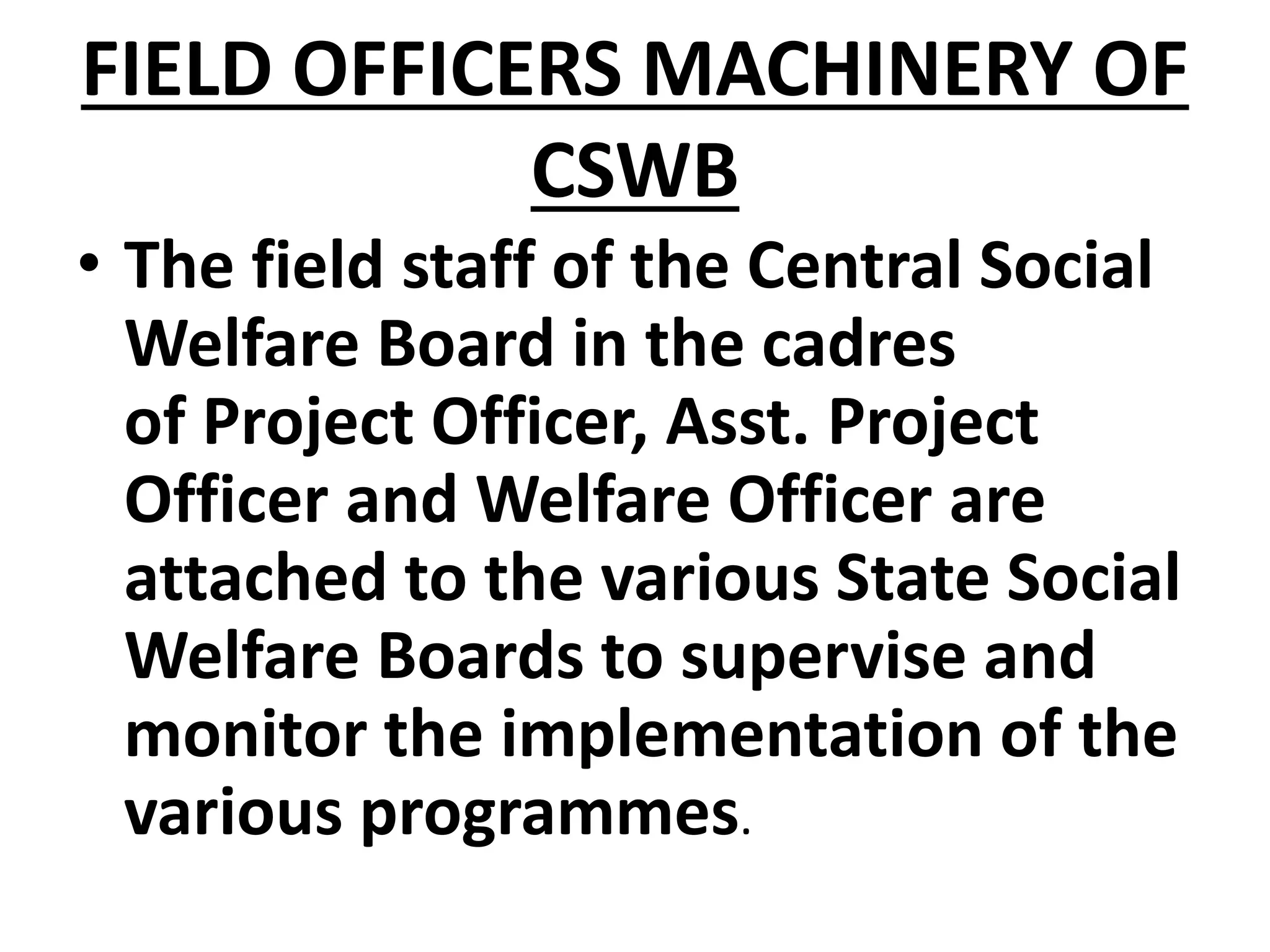 CENTRAL SOCIAL WELFARE BOARD - INDIA | PPTX