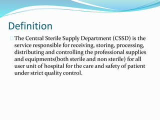 Central sterile supply department | PPTX