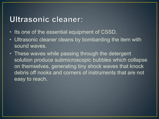 Central sterile supply department(cssd) | PPTX