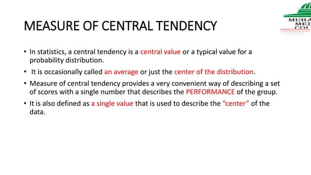 MEASURE OF CENTRAL TENDENCY | PPTX