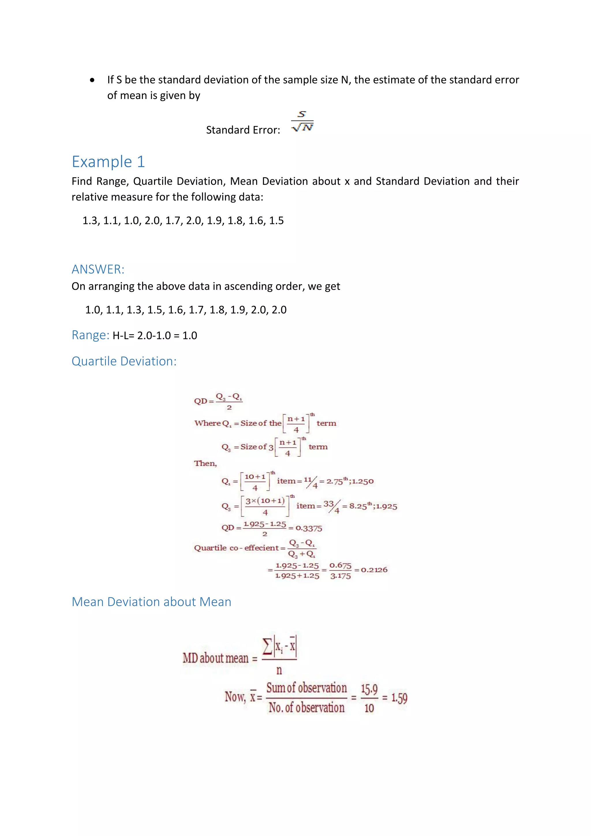 Central tendency and Measure of Dispersion | PDF