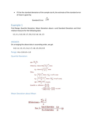 Central tendency and Measure of Dispersion | PDF