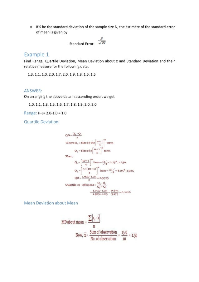 Central tendency and Measure of Dispersion | PDF | Physics | Science