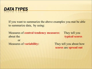 Central tendency Measures and Variability | PPT