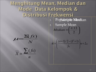 Central tendency mean median modus | PPT