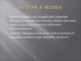 Central tendency mean median modus | PPT