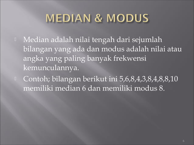 Central tendency mean median modus | PPT