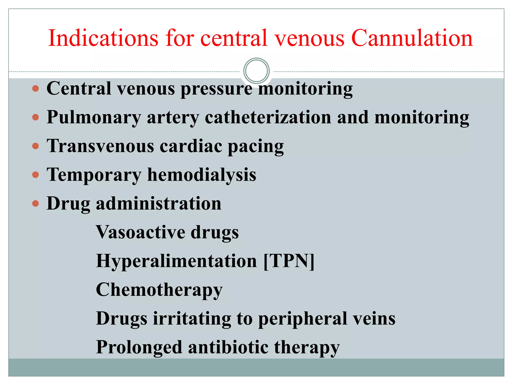 Central venous cannulation | PPTX