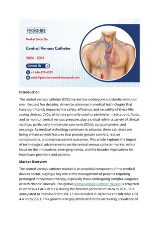 Central Venous Catheter Market: Emerging Trends and Market Dynamics | PDF