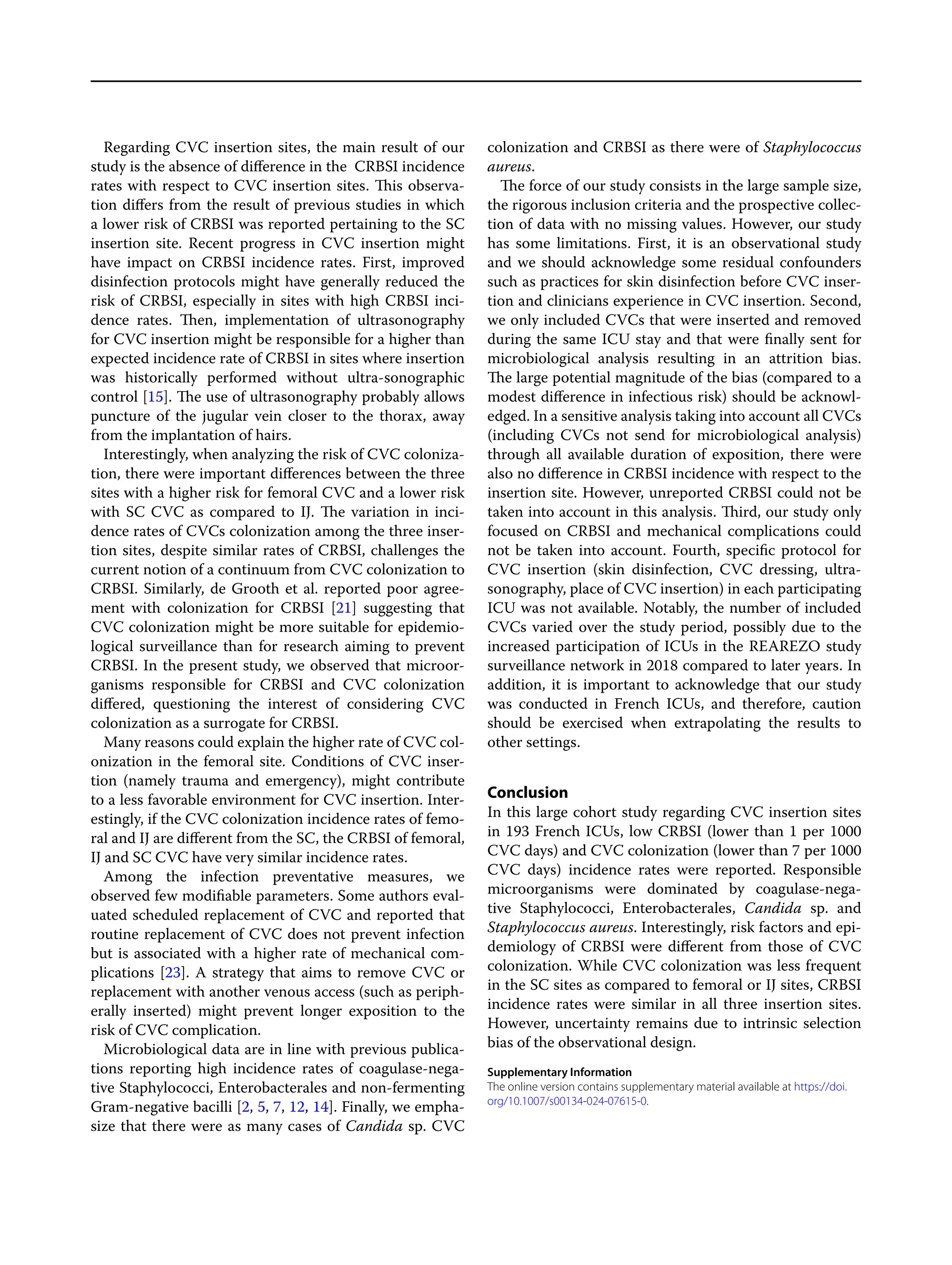 Central venous catheter-related infection does insertion site still ...