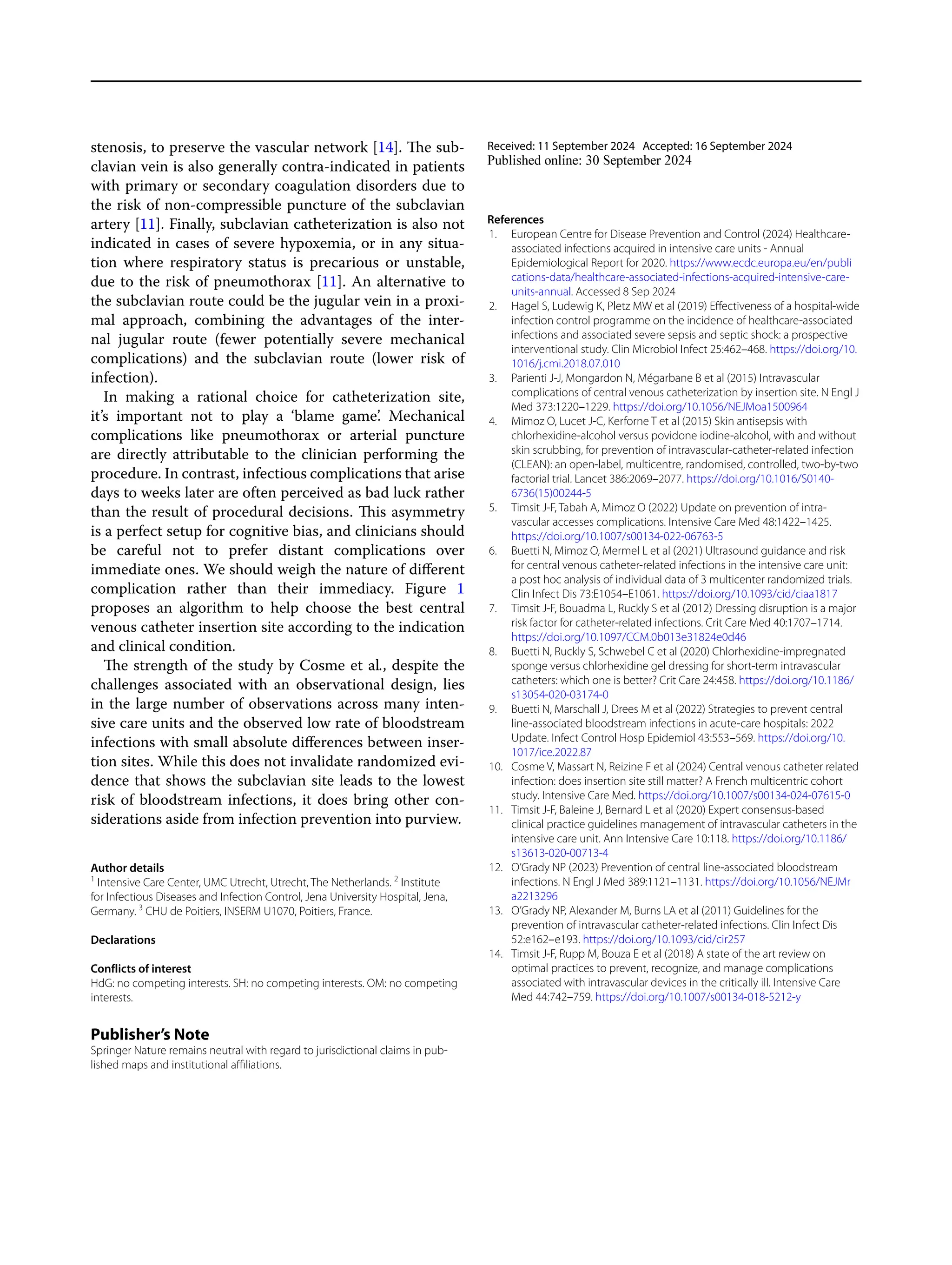 Central venous catheter insertion site and infection prevention in 2024.pdf