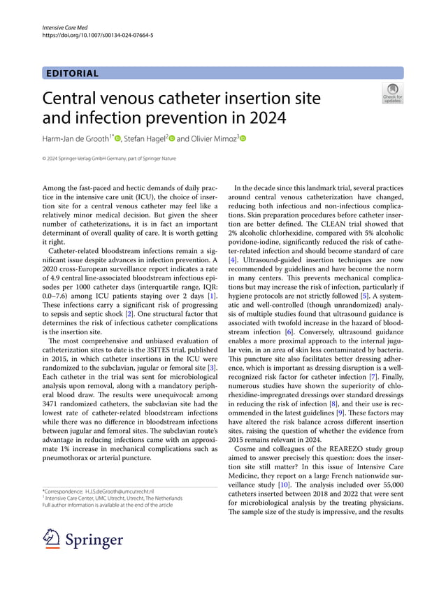 Central venous catheter insertion site and infection prevention in 2024.pdf