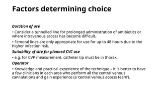 CENTRAL VENOUS CATHETERIZATION mainly in the Intensive care unit.pptx