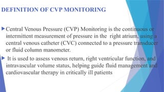 CENTRAL VENOUS PRESSURE MONITORING and nursing management.pptx