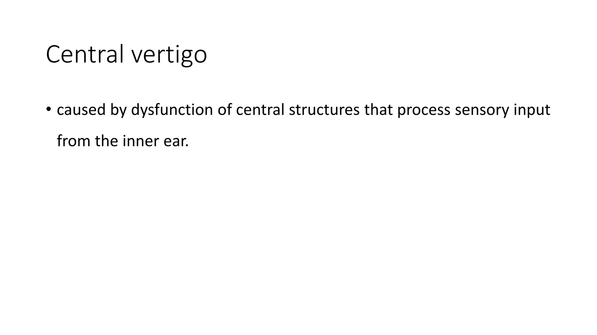 Central vertigo | PPTX