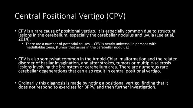Central vertigo and nystagmus | PPTX | Eye and Vision Conditions ...