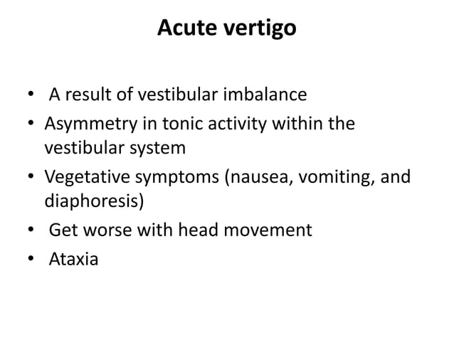 Central Vestibular Disorders | PPT