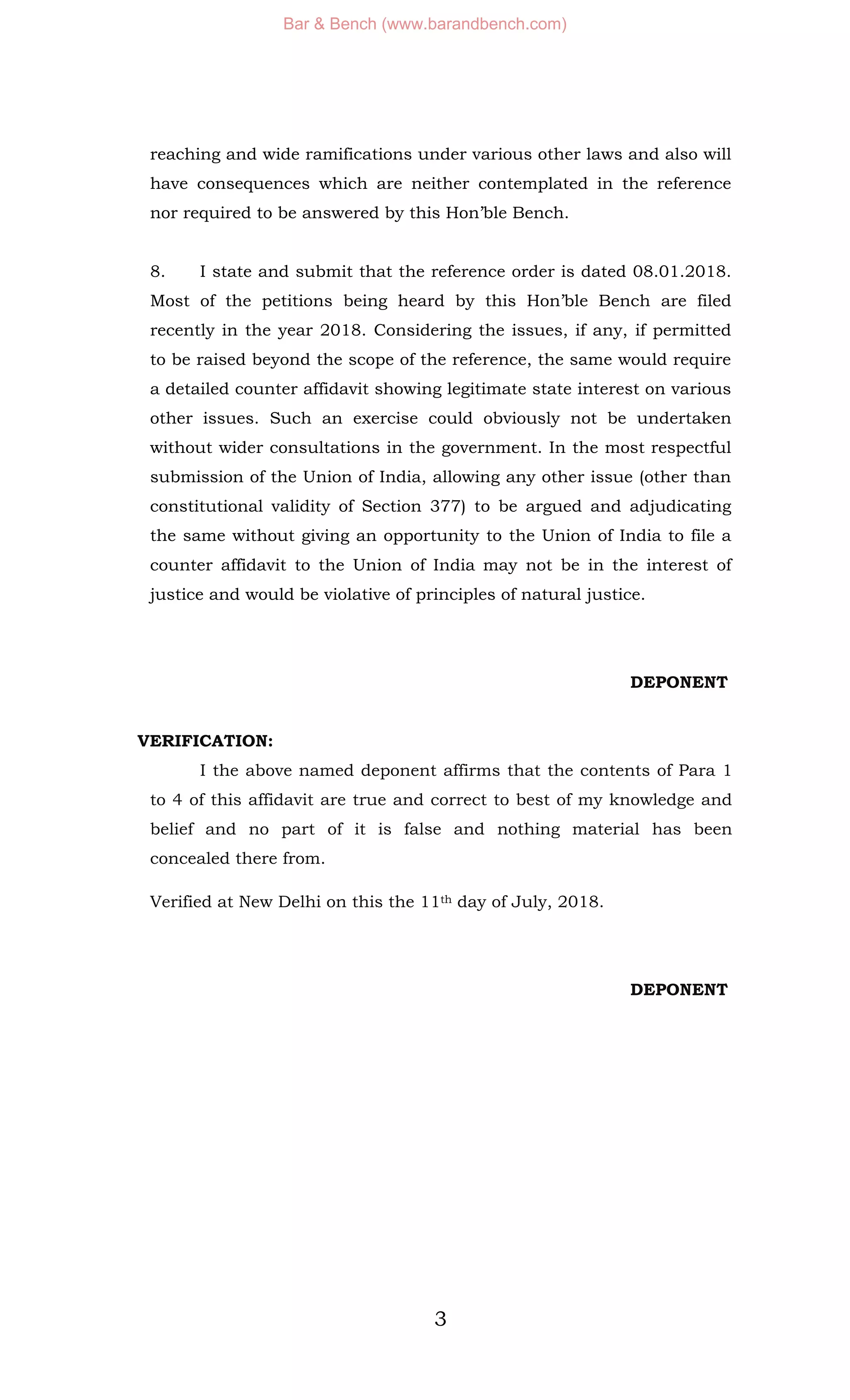 Centre affidavit-section-377 | PDF
