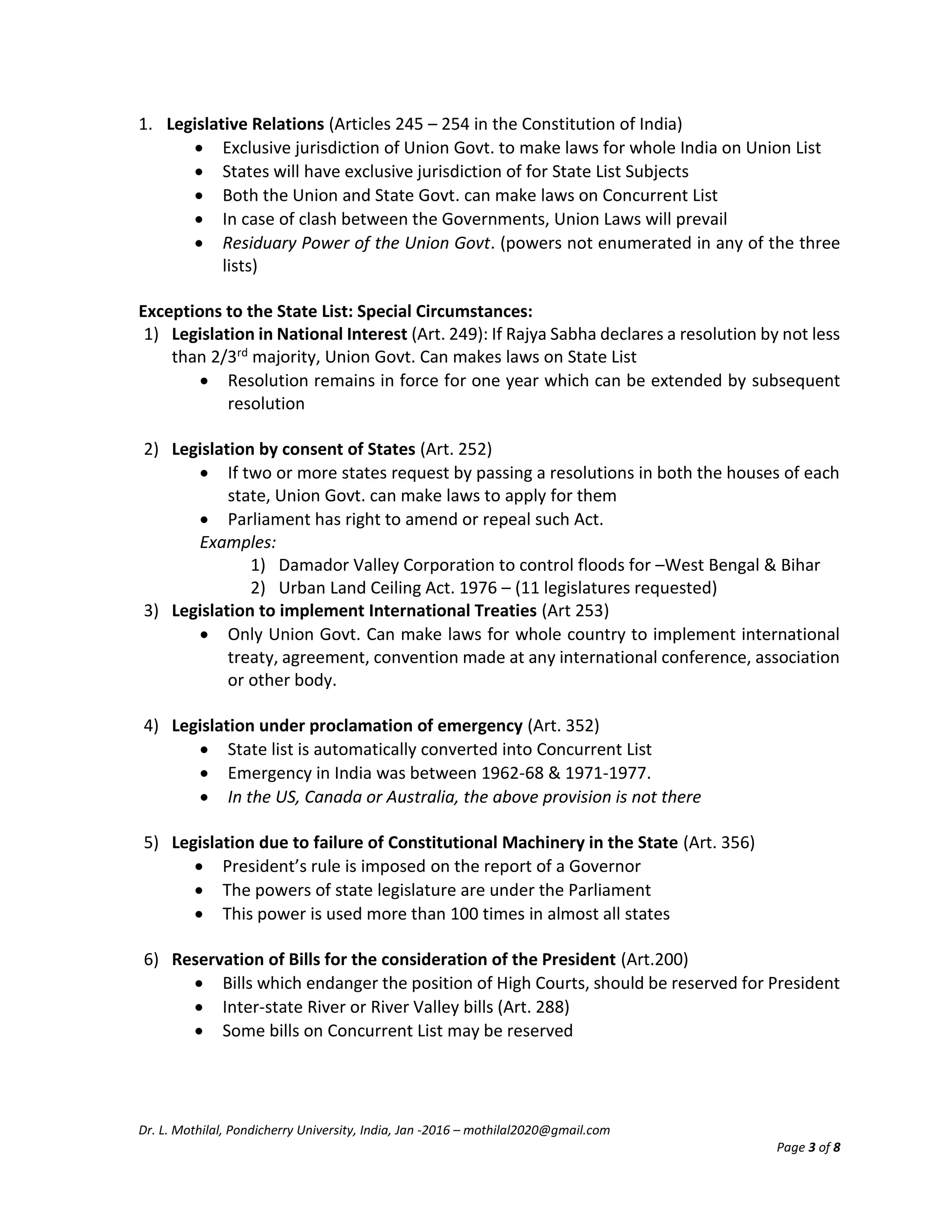 Centre and State Relations | PDF