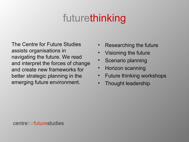Centre For Future Studies | PPT