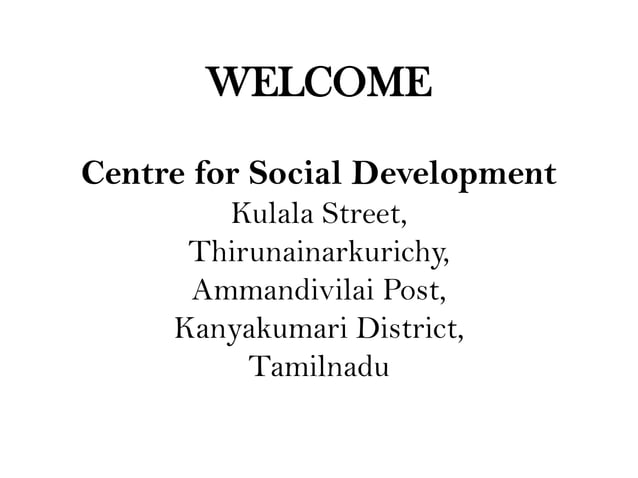 Centre for social development | PPTX