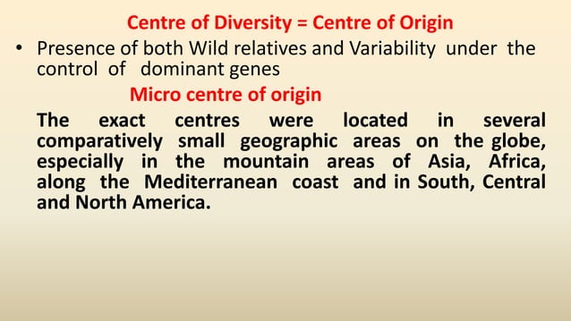 Crop Centre of origin and Diversity | PPTX | Geography | Science