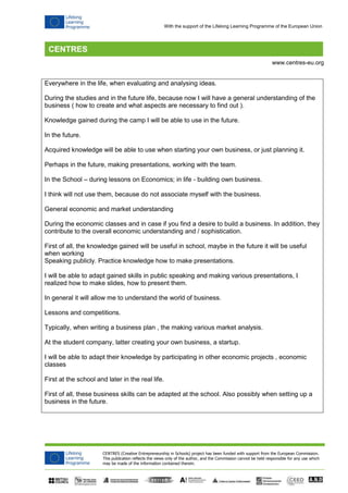 Centres Evaluation Lithuania-students' answers to survey | PDF