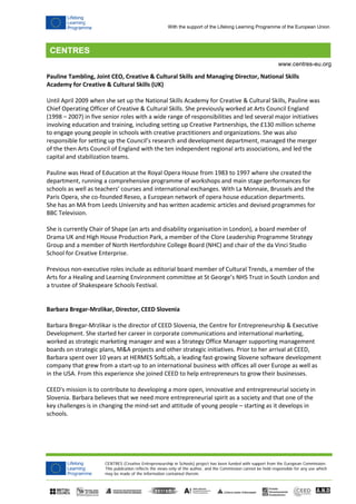 Centres conference speaker biographies | PDF