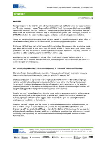 Centres conference speaker biographies | PDF