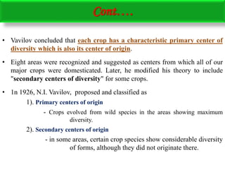Centres of origin biodiversity and its significance | PPTX