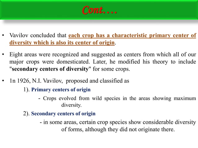 Centres of origin biodiversity and its significance | PPTX ...