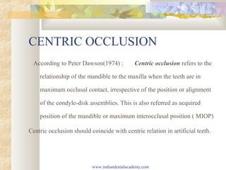 Centric and eccentric jaw relation / dental courses | PPT