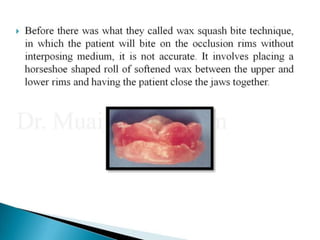 Centric and eccentric record in complete denture 3rd yr | PPTX