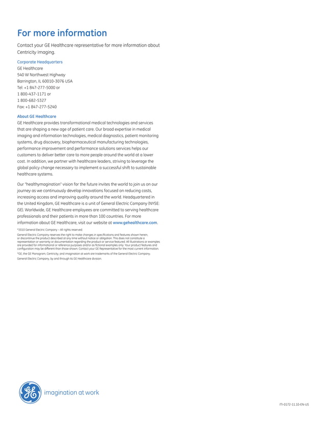 Centricity Imaging Analytics Brochure | PDF