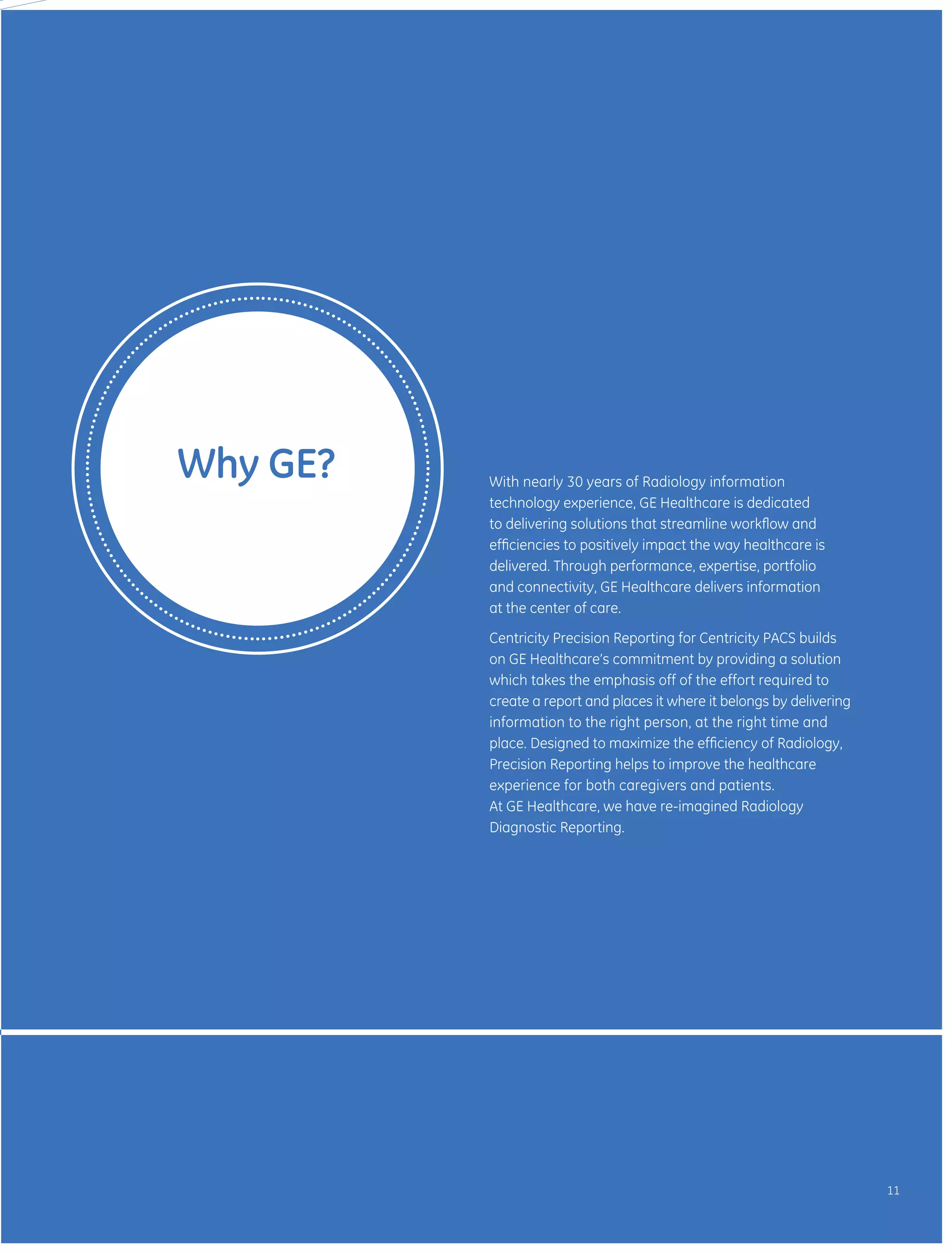 Centricity Precision Reporting PACS Brochure | PDF